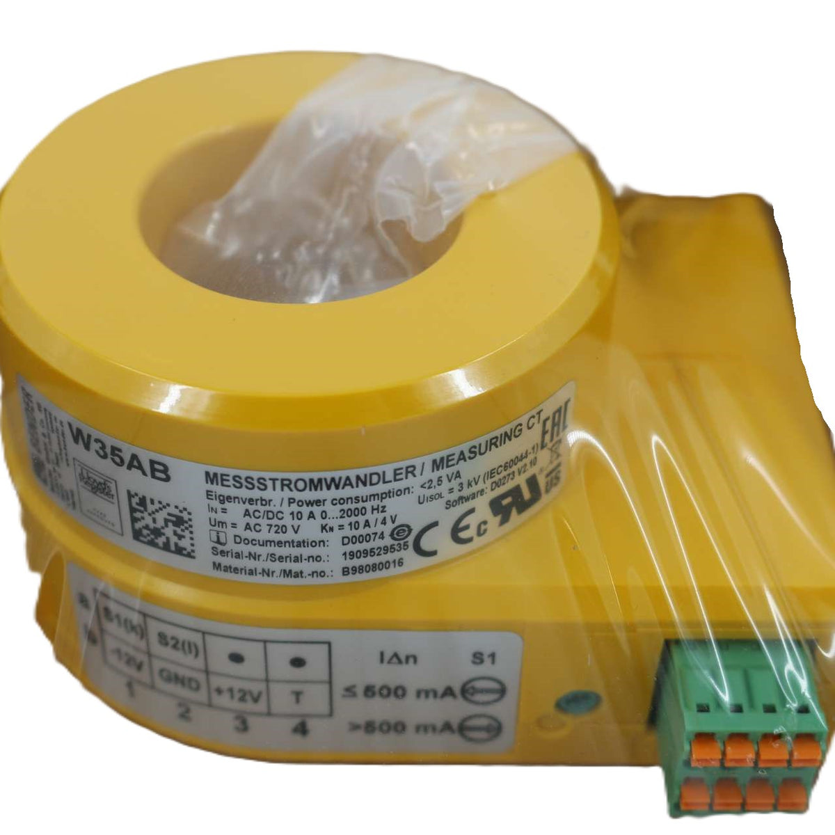 BENDER ­-­ W35AB ­-­ MEASURING CURRENT TRANSFORMER AC/DC – Iron Wing Parts