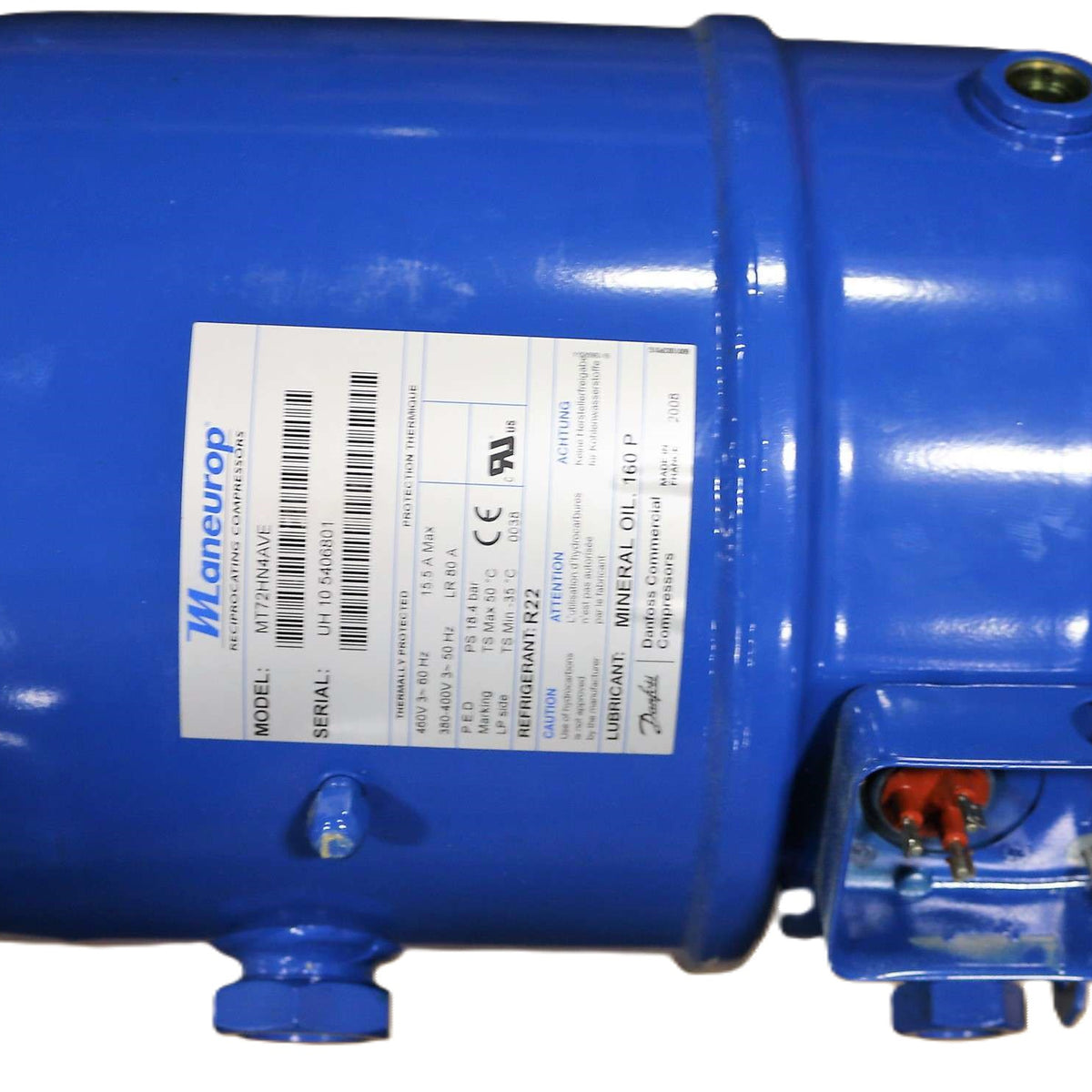 DANFOSS ­-­ MT72HN4AVE ­-­ REFRIGERATION COMPRESSOR 380-400/460V 50/60 ...