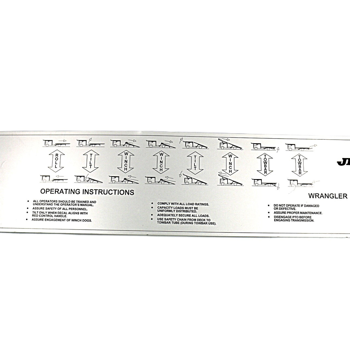 JLG ­-­ 7330000147 ­-­ DECAL LH CONTROL PANEL 3 CAR 1 – Iron Wing Parts