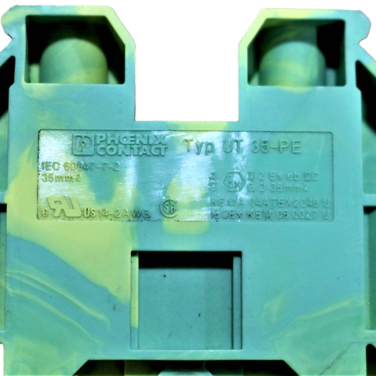 PHOENIX CONTACT ­-­ UT-35-PE ­-­ MODULAR TERMINAL BLOCK - GREEN/YELLOW ...