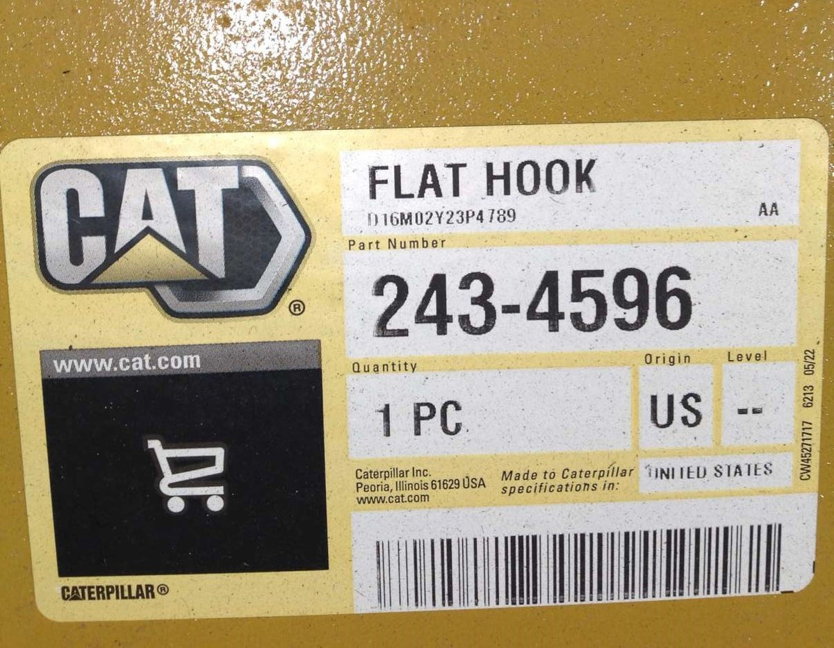 CATERPILLAR ­-­ 243-4596 ­-­ FLAT BACK HOOK – Iron Wing Parts