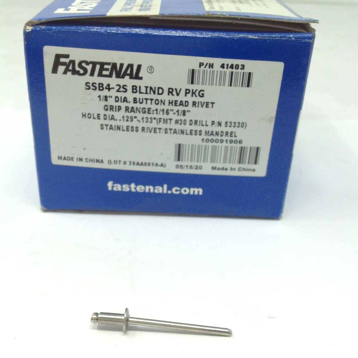 FASTENAL ­-­ 41403 ­-­ RIVET SS 1/8 DIA .063-.125 (PKGD 500/BOX) – Iron ...