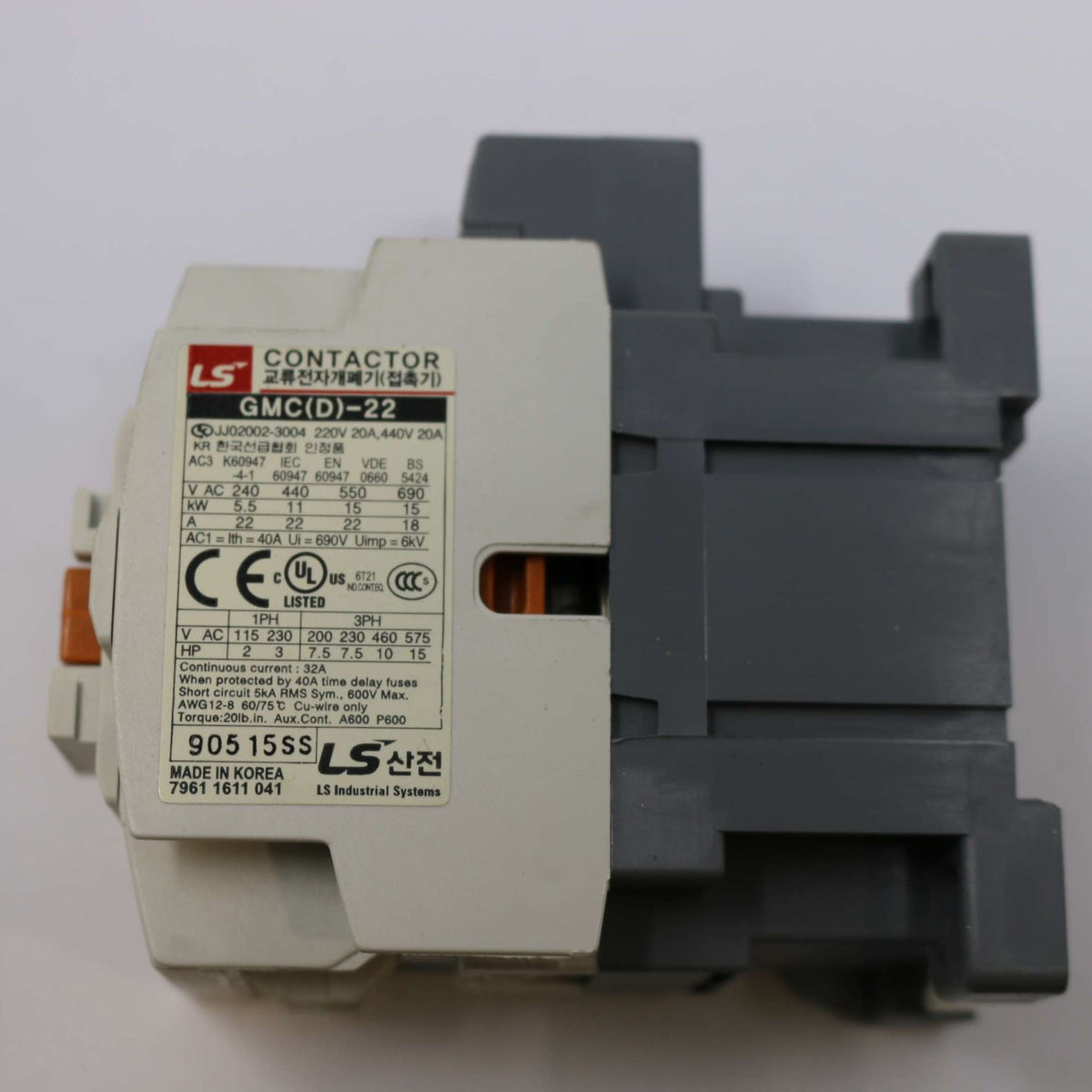 LS INDUSTRIAL SYSTEMS [LSIS] ­-­ GMC(D)-22 ­-­ CONTACTOR: MOTOR 22A ...