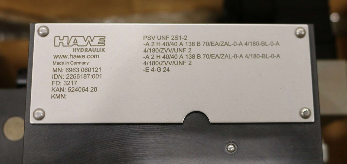 HAWE ­-­ 6963-0601-21 ­-­ HYDRAULIC CONTROL VALVE: STABILIZER – Iron ...